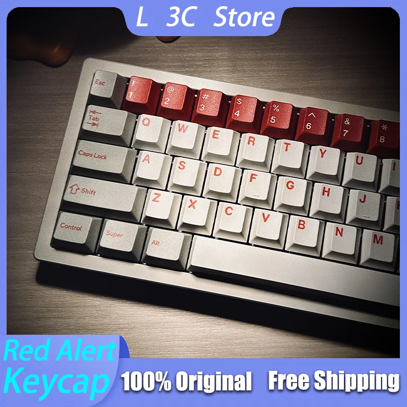 GMK-Red-Alert-Theme-Key-Caps-PBT-Thermal-Dye-Sublimation-Keycap-English ...
