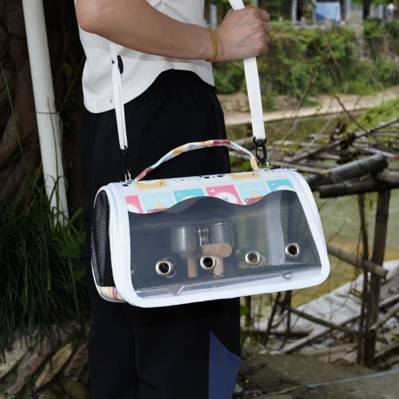 Portable Clear Bird Parrot Transport Cage Breathable Bird Travel Bag ...