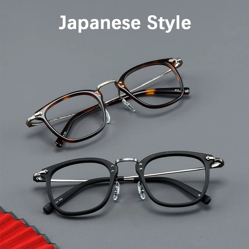 Japanese-Luxury-Brand-Pure-Titanium-Acetate-Rectangular-Frame ...