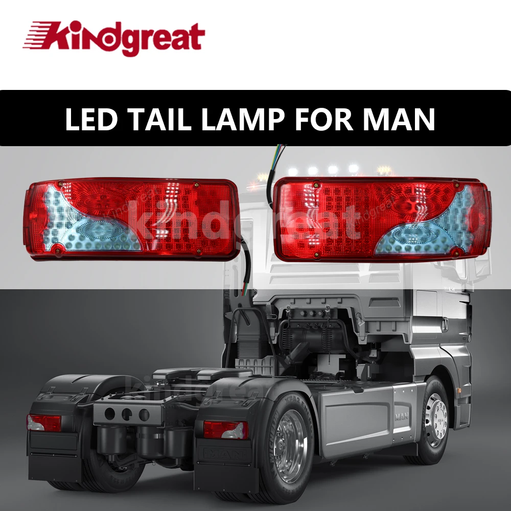 1PCS 24V Waterproof 120LED Lorry Trailer Truck Tail Rear Light ...
