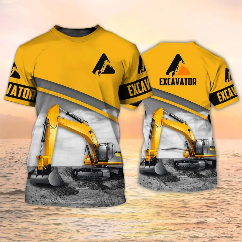 Excavator TShirts Heavy Equipment Operator 3D Print Boys Girls Fashion ...