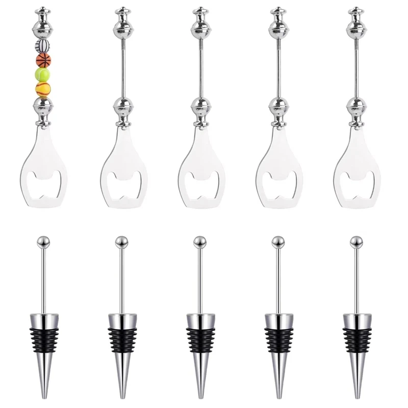 10-Pcs-Beadable-Wine-Stoppers-Beer-Opener-Set-5Pcs-Decorative-Wine ...