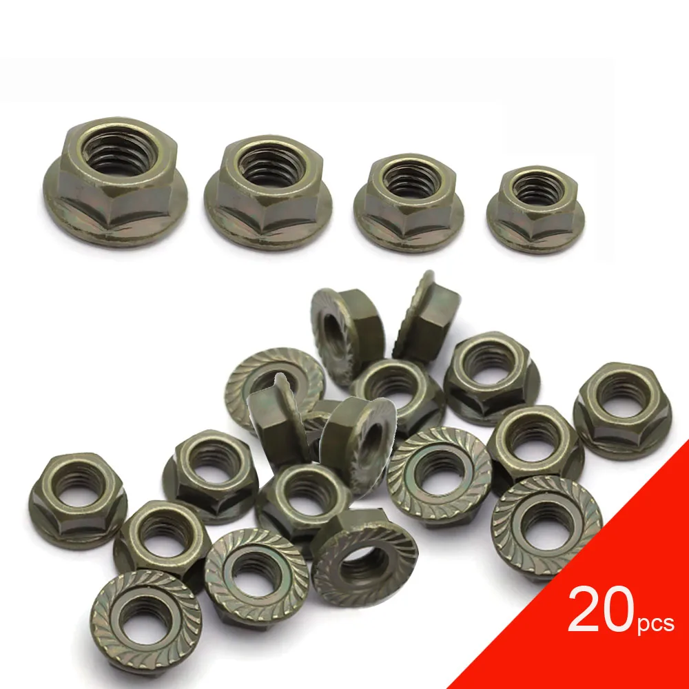 Motorcycle Scooter Hexagon Flange Nut Hexagonal Pad Anti-slip Nut Army ...