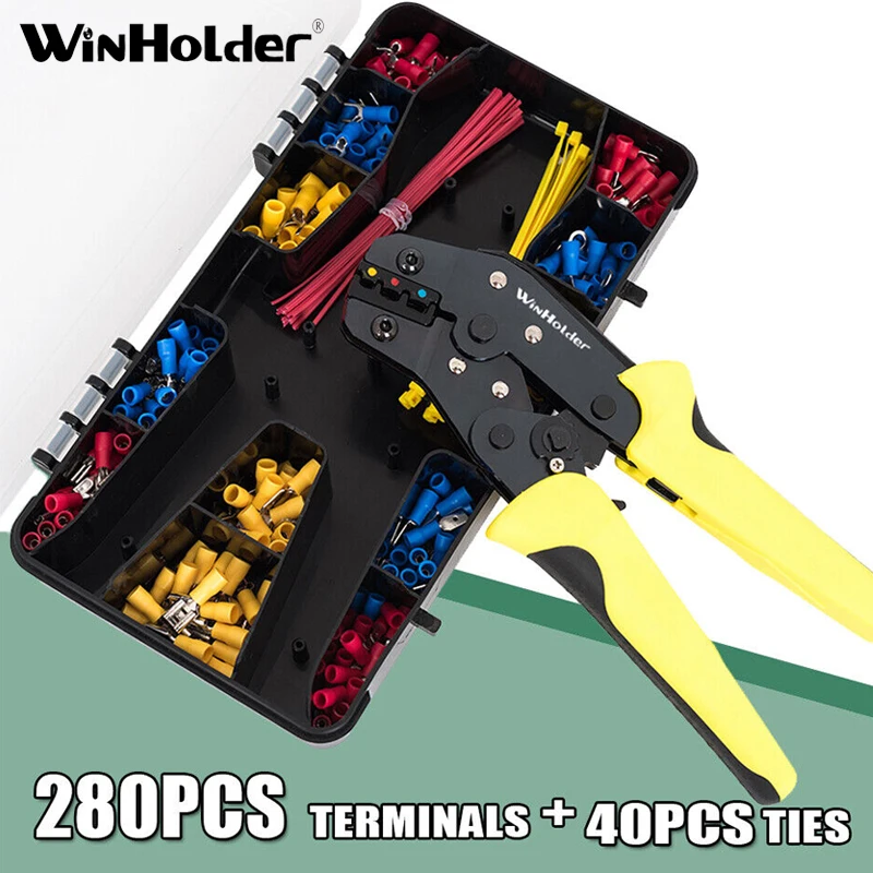 WinHolder-Ratchet-Crimper-Plier-Crimping-Cable-Tools-Kit-Set-280-PCS ...