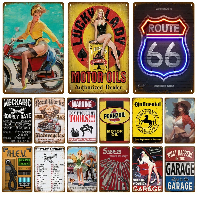 Vintage-Tin-Sign-Metal-Poster-Retro-Car-Parts-Metal-Sign-For-Garage ...