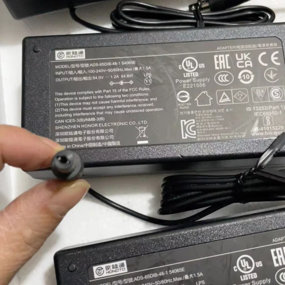 Honoto original 54v 1.2a 64.8w 65w ADS-65DIB-48-1 54065e ac dc ...