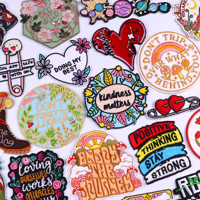 Cartoon-Slogan-Words-Patches-On-Clothes-Love-Iron-On-Patches-For ...