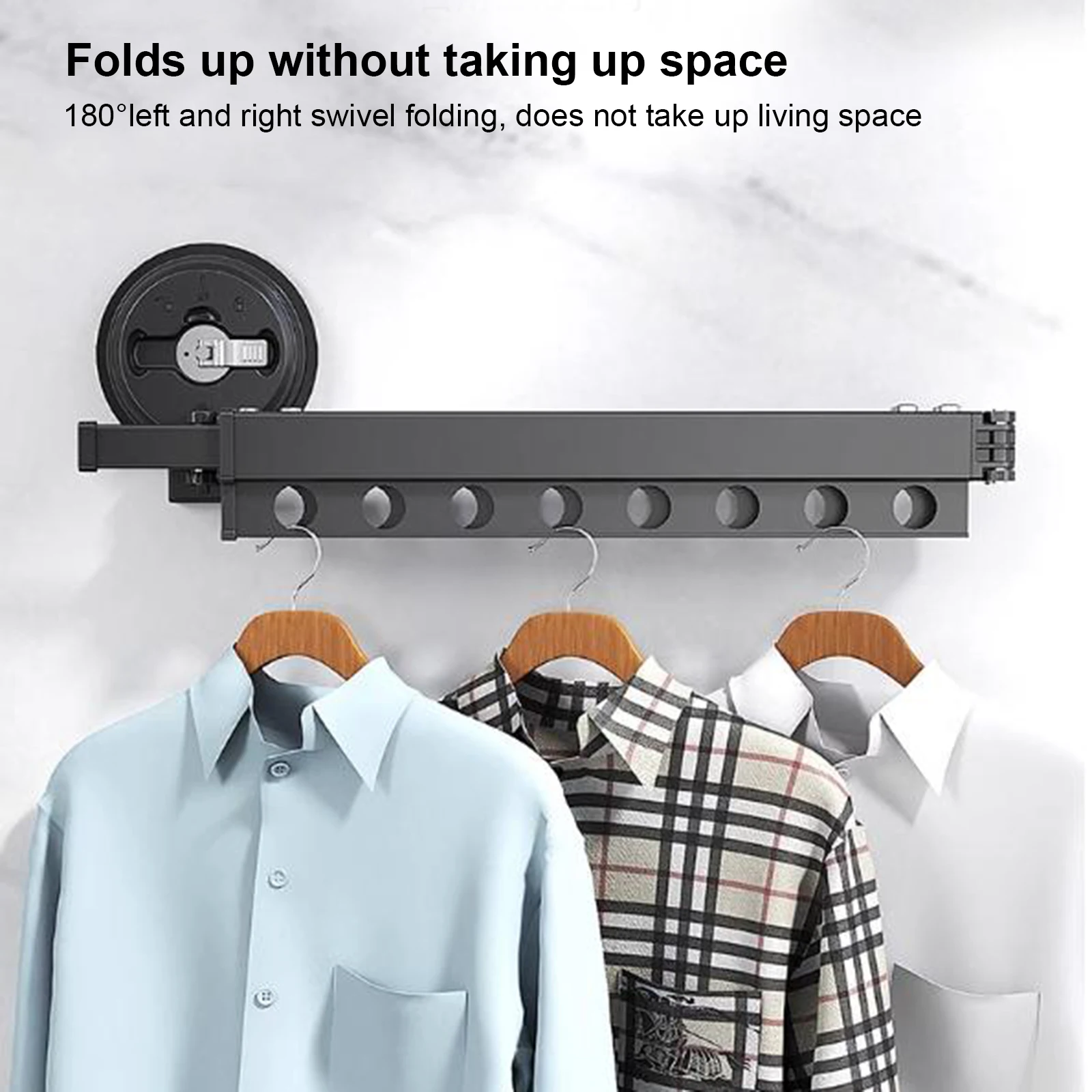 Aluminum-Wall-mounted-Suction-Cup-Folding-Clothes-Hanger-Retractable ...