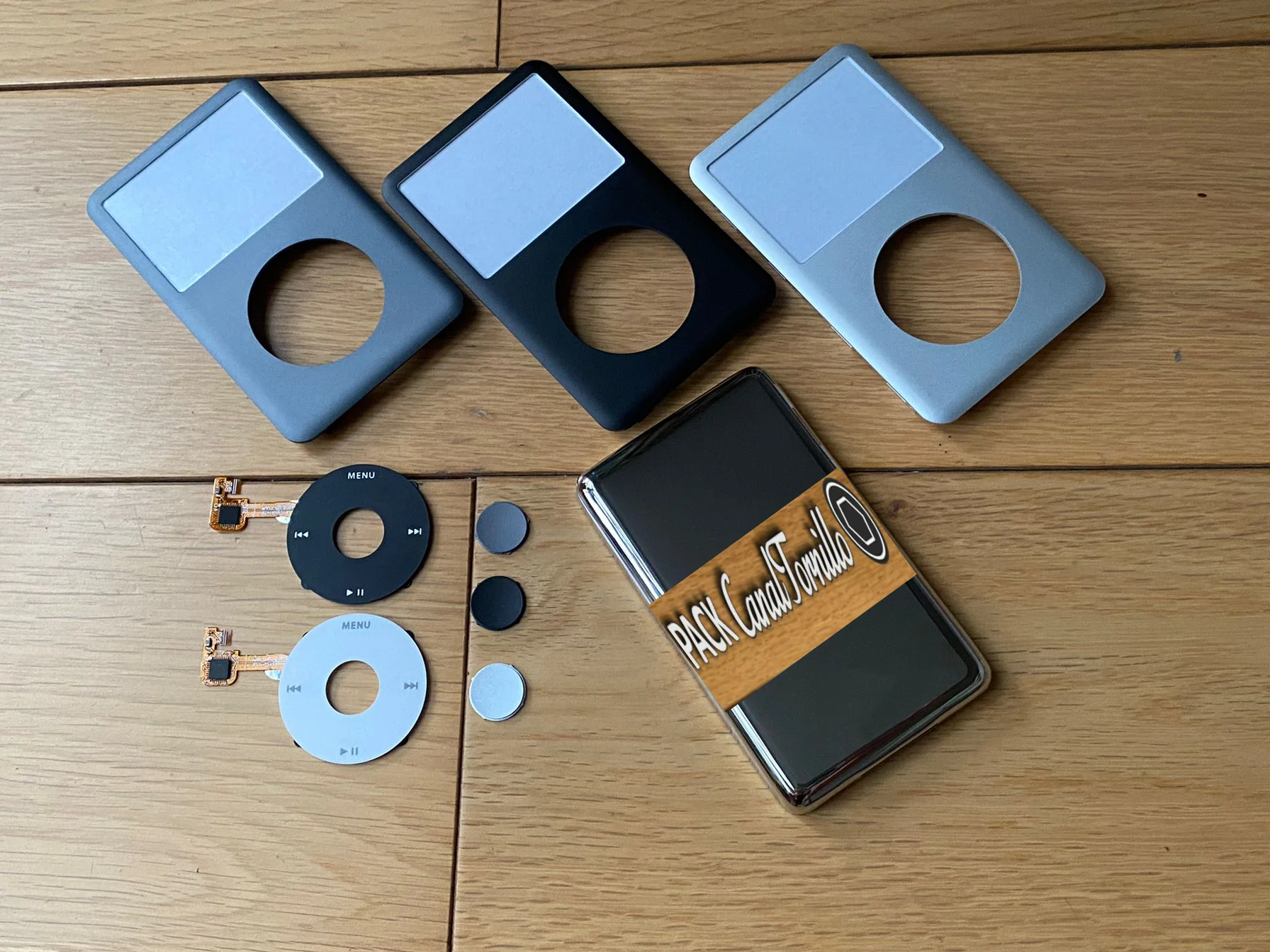 Complete-shell-kit-front-panel-back-cover-click-wheel-center-button ...