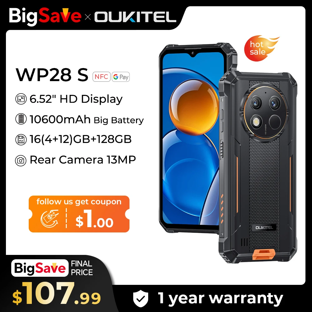 Oukitel-WP28-S-Rugged-smartphone-6-52-HD-10600mAh-16GB-4-12-128GB ...