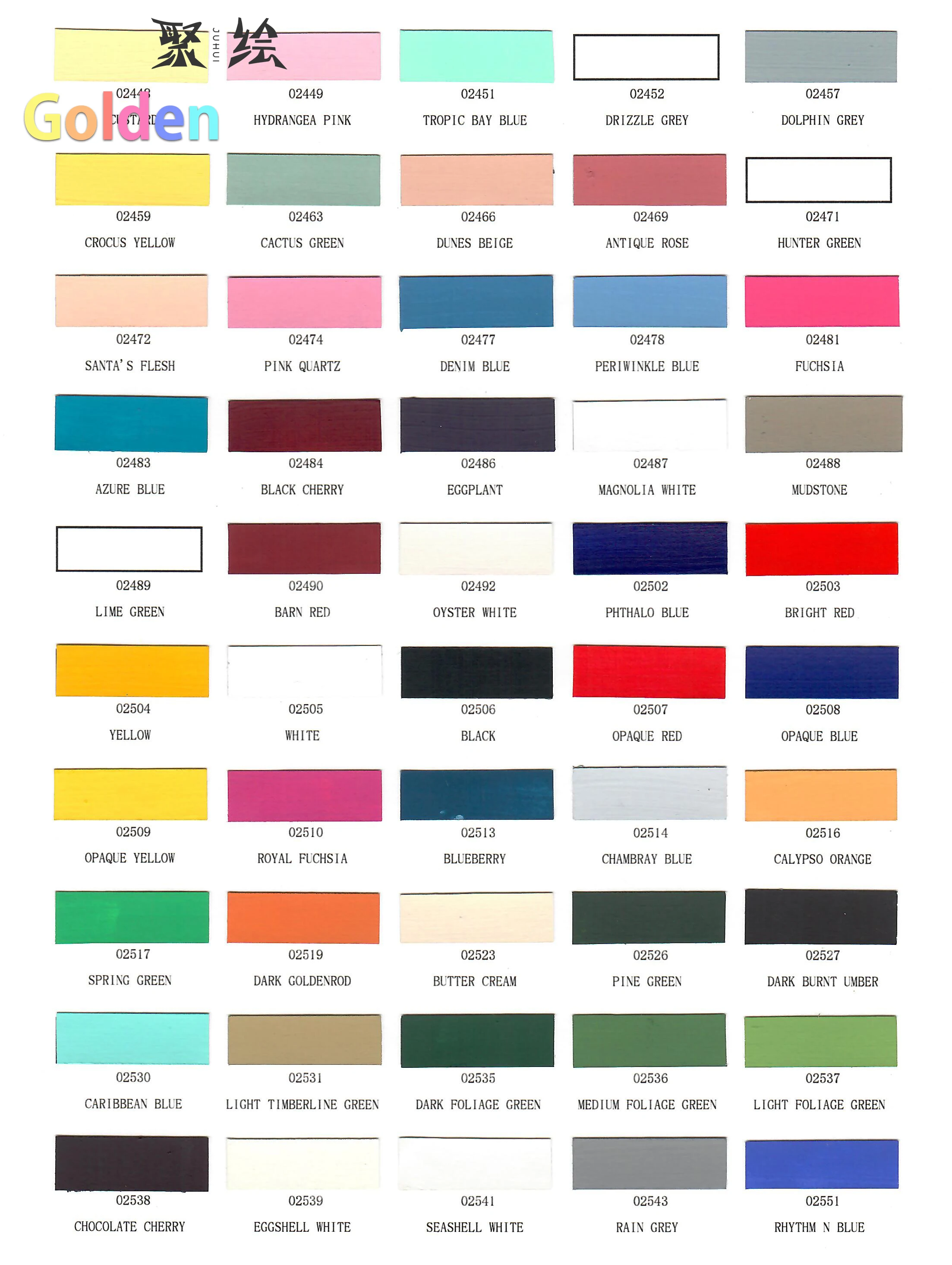 Delta Acrylic Paint Color Chart