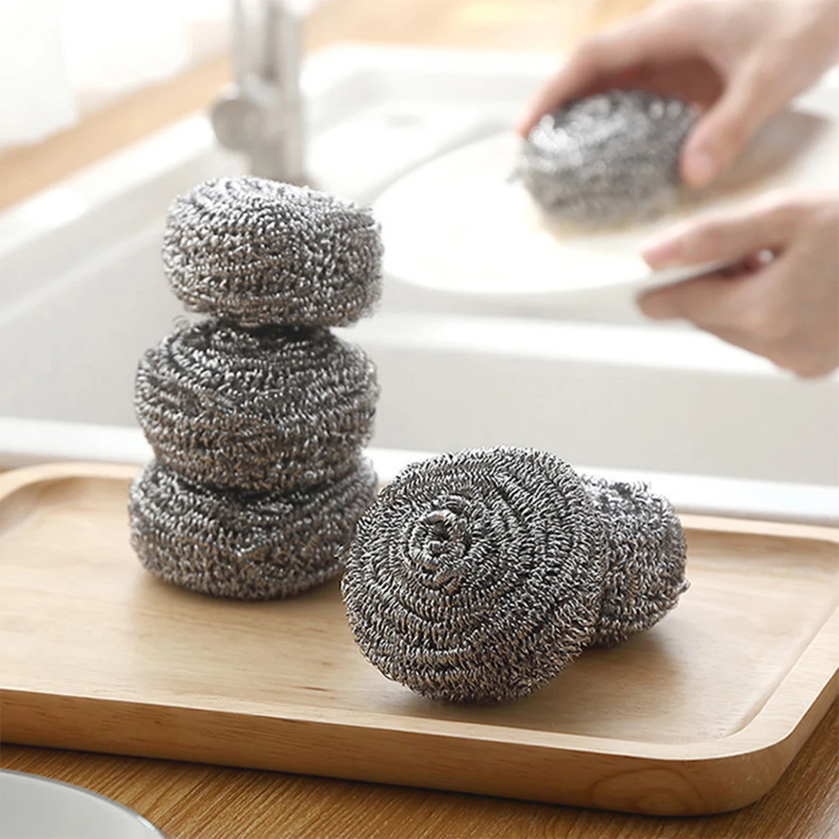 Stainless Steel Cleaning Ball Steel Wire Ball Household Kitchen Washing ...