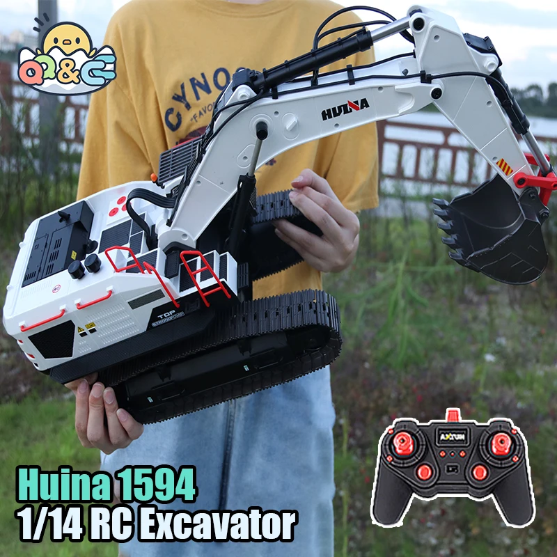 Huina 1/14 RC Excavator 1594 Alloy 2.4Ghz Radio Controlled Truck Car 22 ...