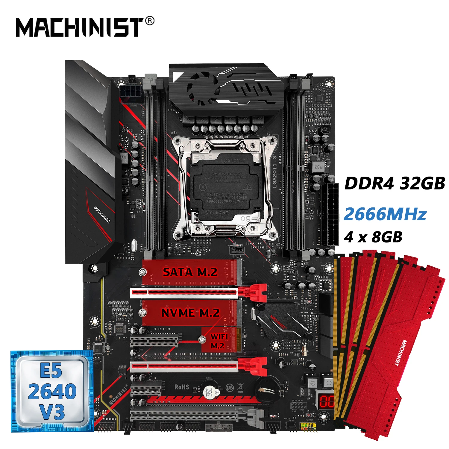 Machinist X99 Motherboard Combo Lga 2011 3 Xeon Kit E5 2640 V3 Cpu Ddr4