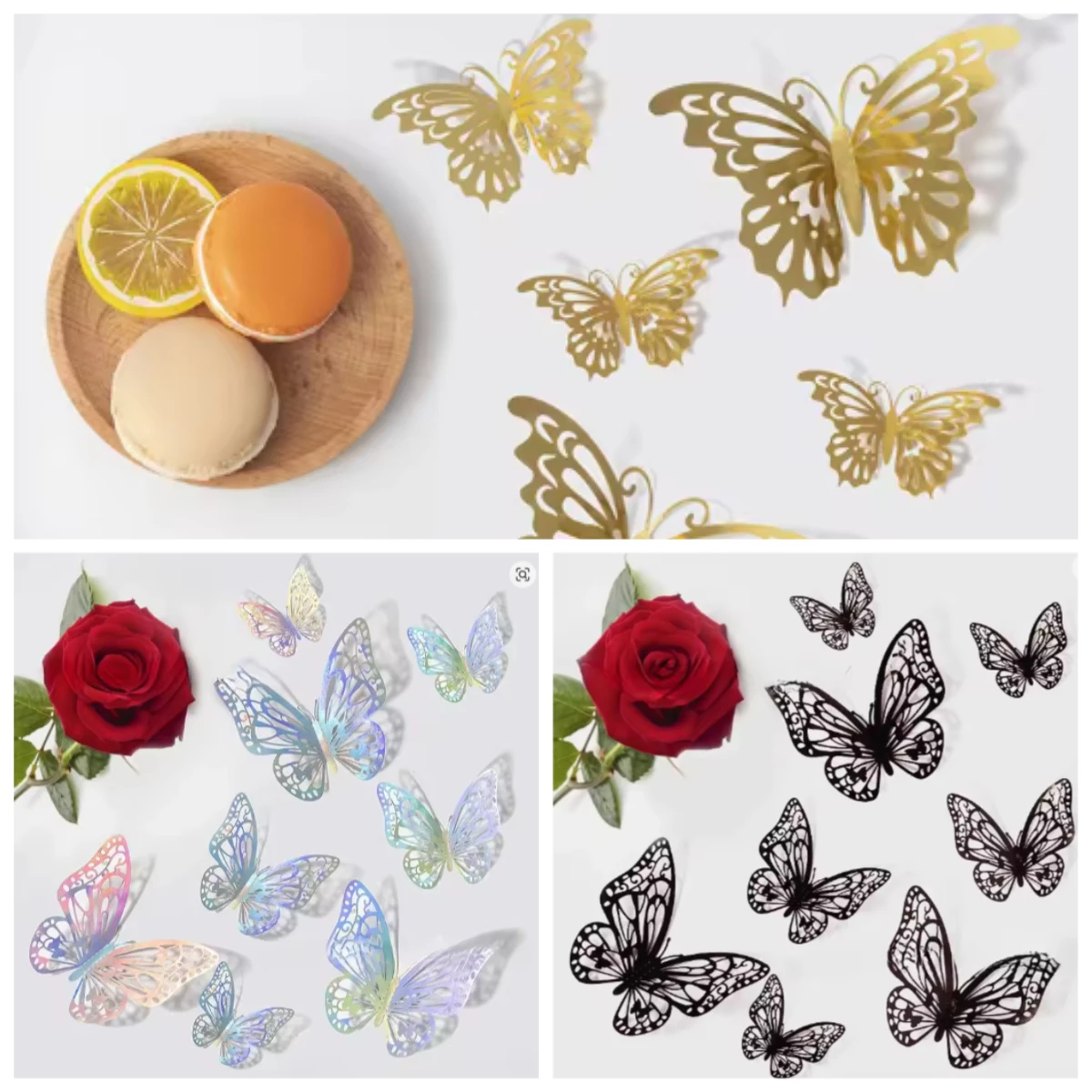 48pcs/4set 3D Butterfly Wall Decor 4 Styles 3 Sizes,Butterfly ...