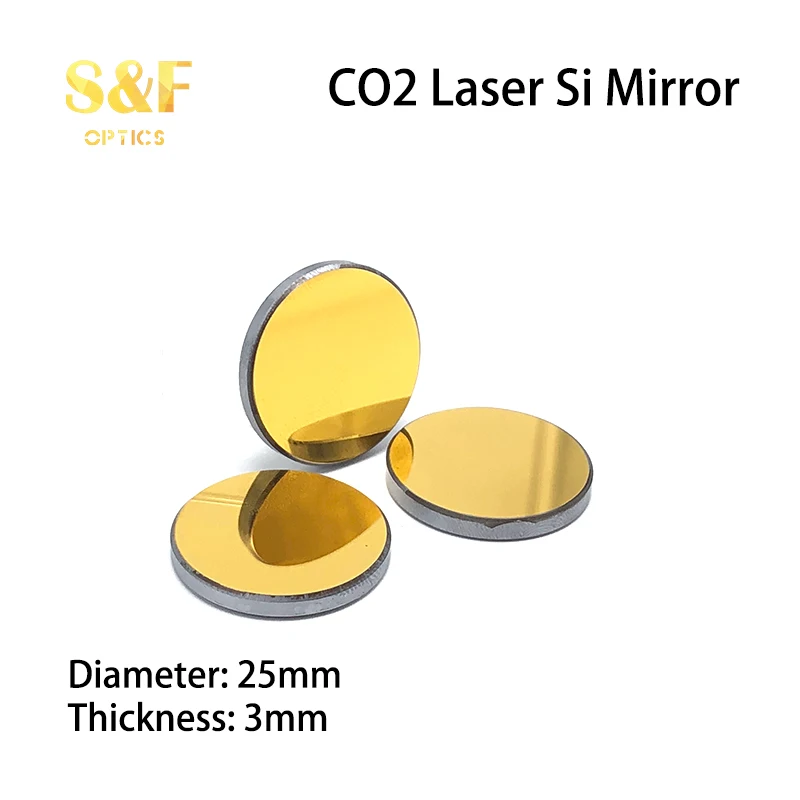 High Quality Dia 25mm Thickness 3mm Gold Plated Si Silicon Reflective ...