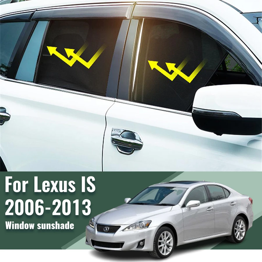 For-Lexus-IS-250-350-2006-2013-Magnetic-Car-Sunshades-Front-Rear ...