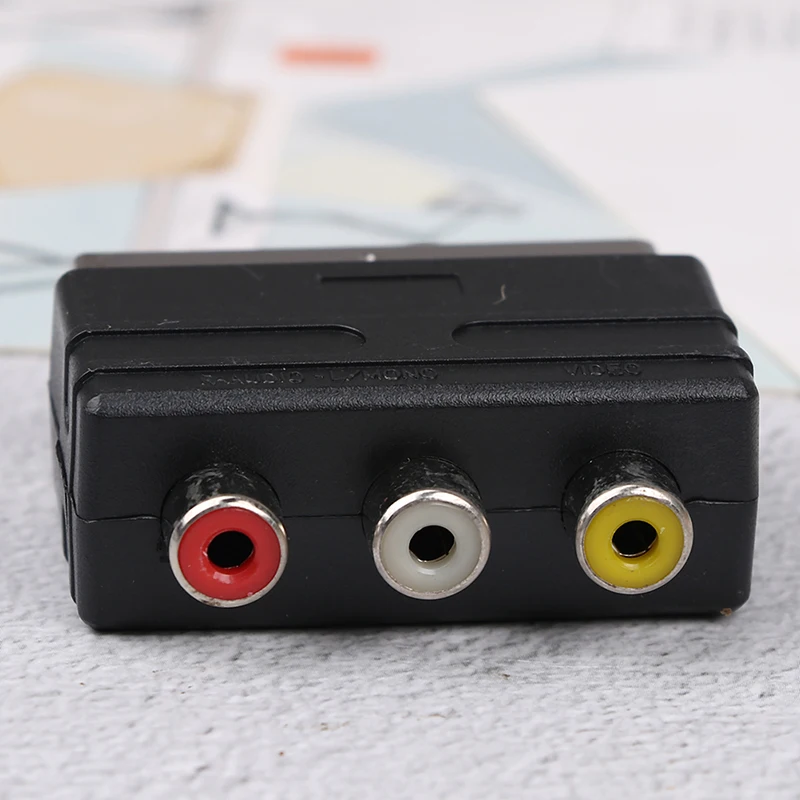 RGB Scart To 3 RCA S-Video Adapter Composite RCA SVHS AV TV Audio ...