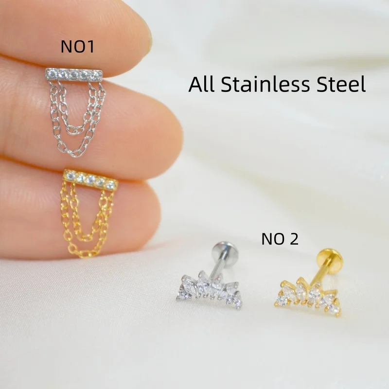 20pcs-Lot-Body-Jewelry-16G-Chain-CZ-Gems-Stainless-Steel-Lip-Bar ...