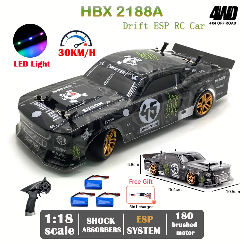 HBX 2188A 1/18 4 wheel Drive RC Car Professional Adult Drift Model Car ...