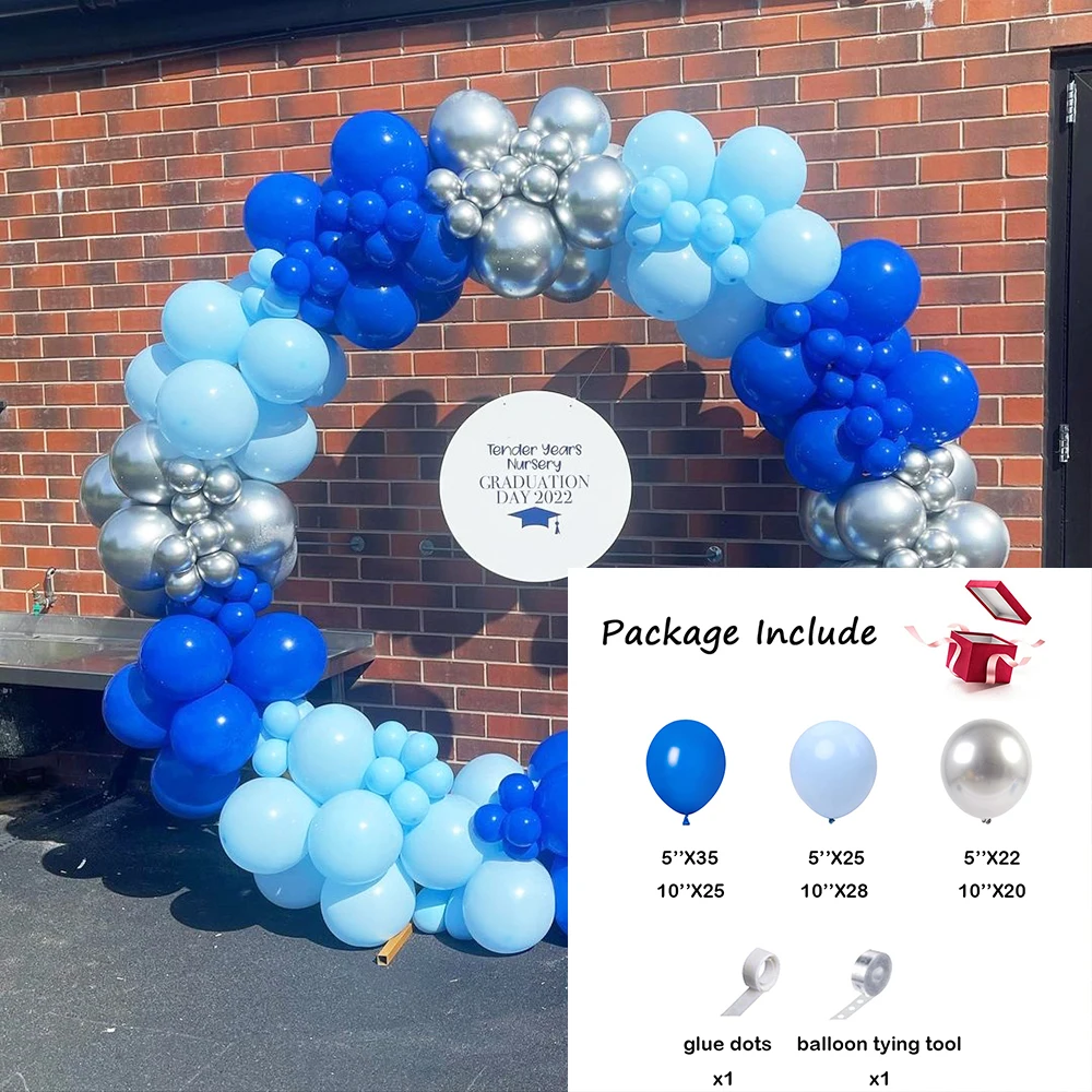 Silver And Blue Graduation Balloons