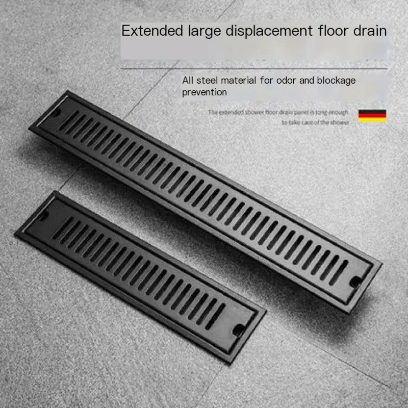 20-80cm Black Extended Floor Drain Bathroom Toilet 304 Stainless Steel ...