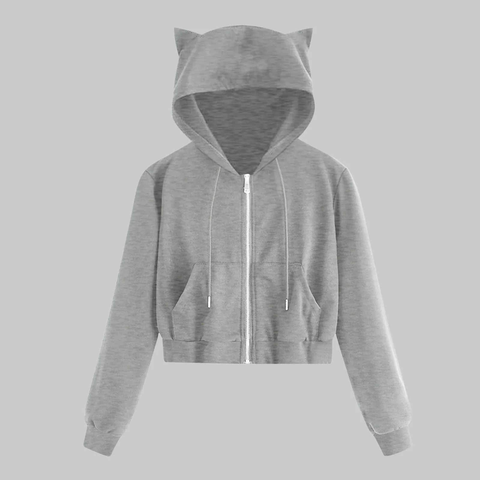 Sudaderas-con-capucha-recortadas-con-cremallera-y-orejas-de-gato-para ...