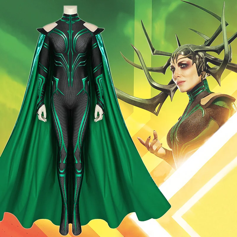Hela cosplay traje thor 3 ragnarok supervilão bodysuit capa halloween ...