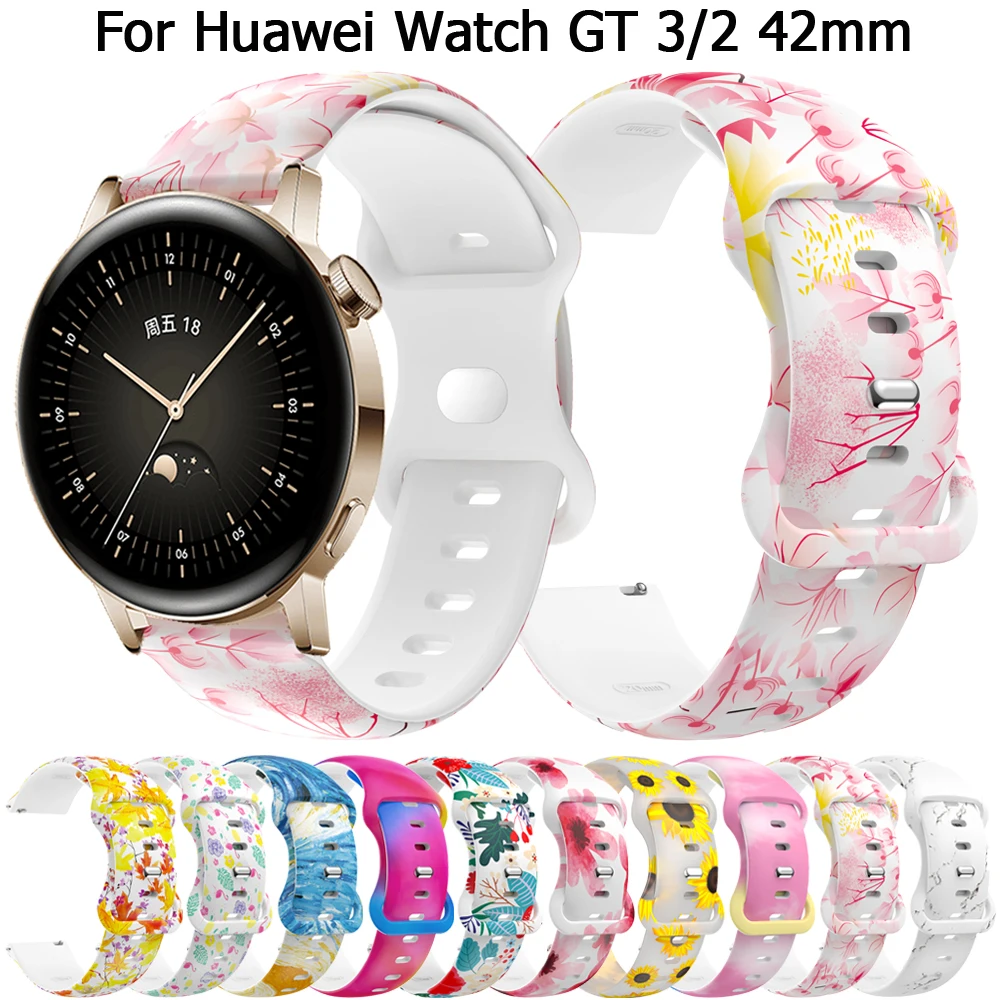 Silicone-Watch-Strap-For-Huawei-Watch-GT-3-2-GT3-GT2-42mm-Easyfit-Bands ...