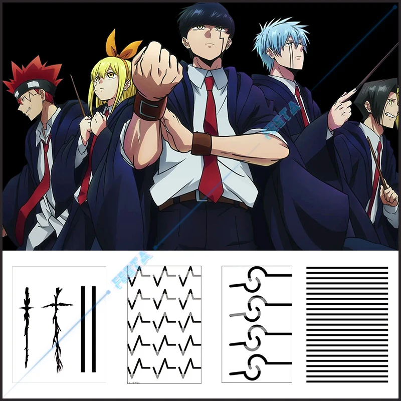 Mashle: Magic and Muscles Cosplay Tattoo Stickers Rayne Ames Mash Lance ...