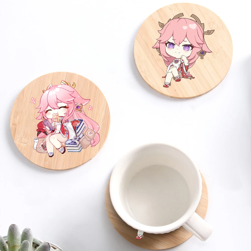 Anime-Coasters-Insulated-Round-Cup-Mats-Genshin-Impact-Waterproof ...