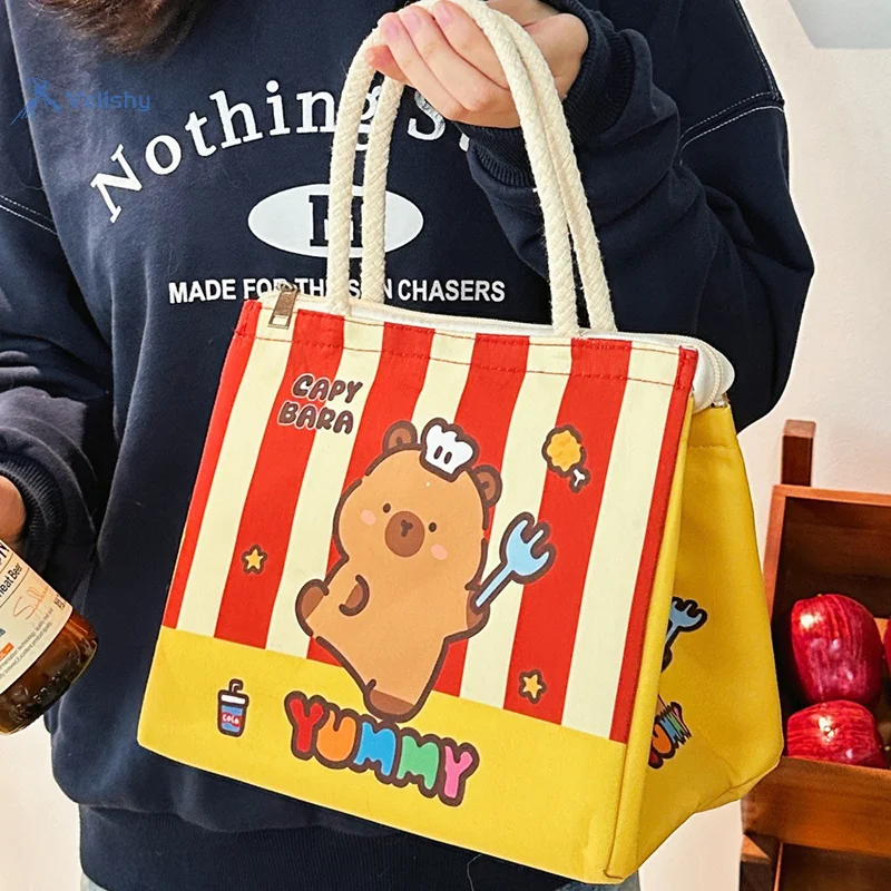 Kawaii-Cartoon-Capybara-Lunch-Box-Bag-Insulated-Tote-Bag-Bento-Bag ...