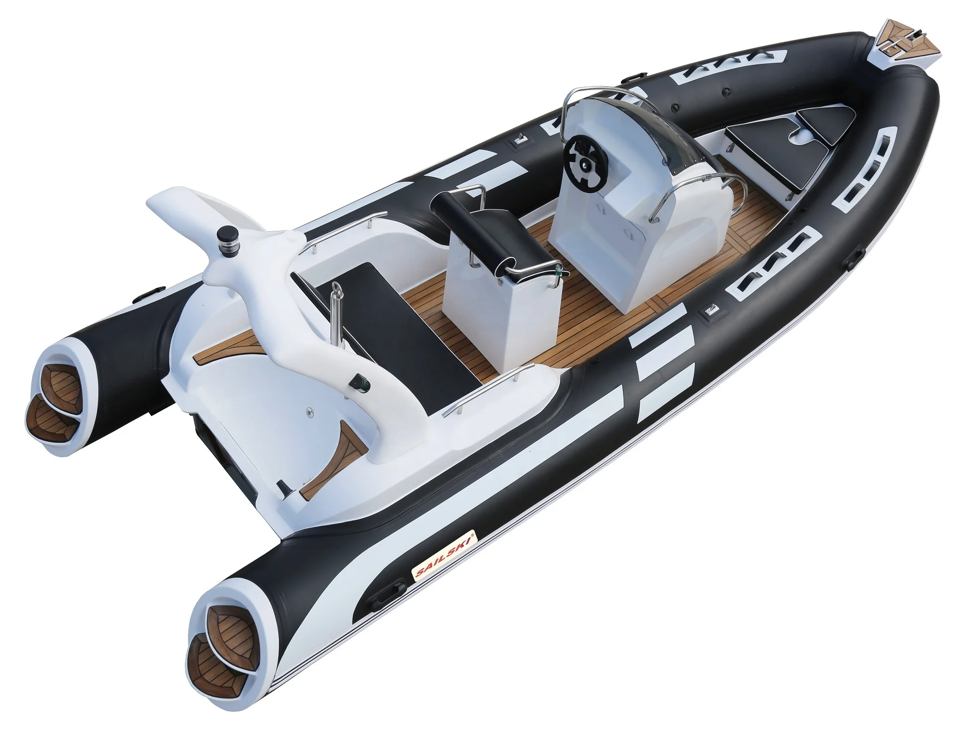 SAILSKI-Rib-Boat-580-fiberglass-Hull-Hypalon-Fabric-8-Person-115hp ...