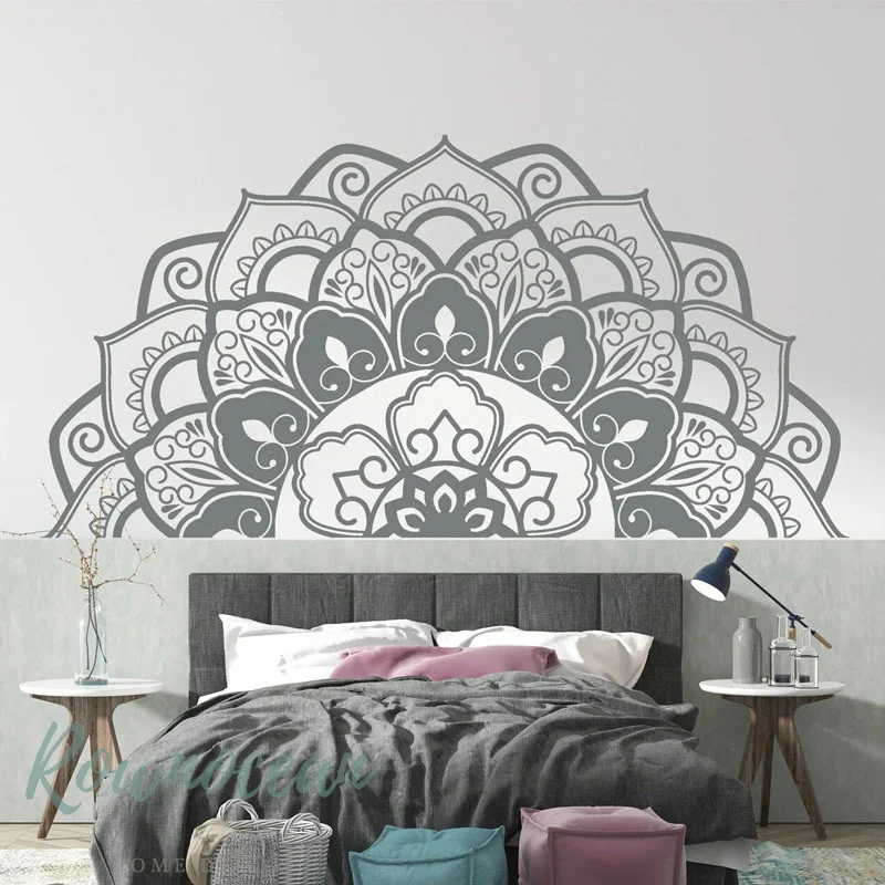Half Mandala Wall Sticker Interior Home Decor Room Bedroom Headboard ...