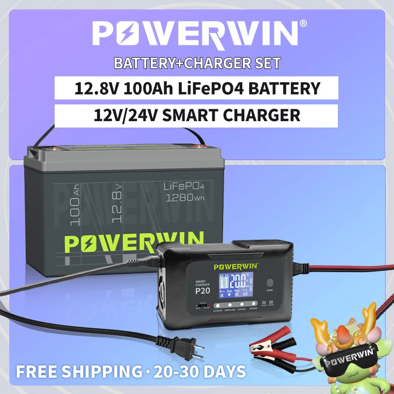 POWERWIN-BT100-12V-100Ah-1280Wh-LifePO4-Build-in-BMS-P20-Battery-Smart ...