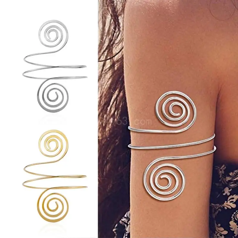 Retro-Greek-Roman-Open-Ended-Spiral-Bracelet-Armband-Upper-Arm-Cuff ...