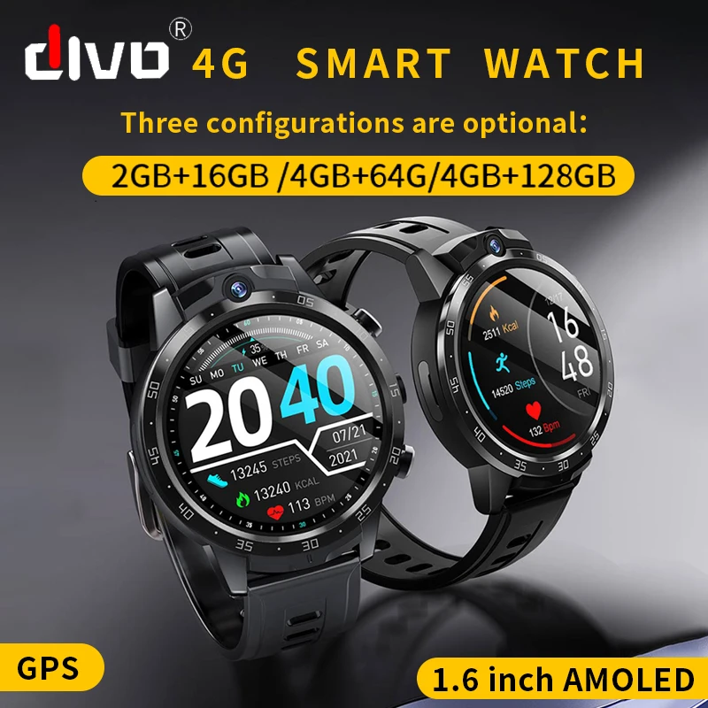 4G Network Connected Watches for Men Women GPS Tracker 650mAh Battery ...