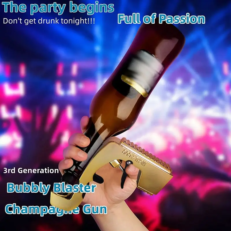 Champagne-Gun-Vinho-Pulverizador-Squirt-Gun-Garrafa-De-Cerveja-Rolha-De ...