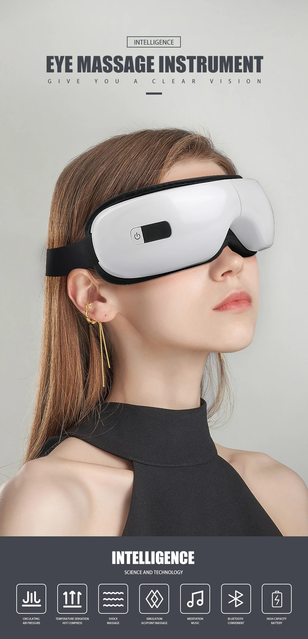 Masseur oculaire intelligent,Airbag,Vibration,Machine de massage ...