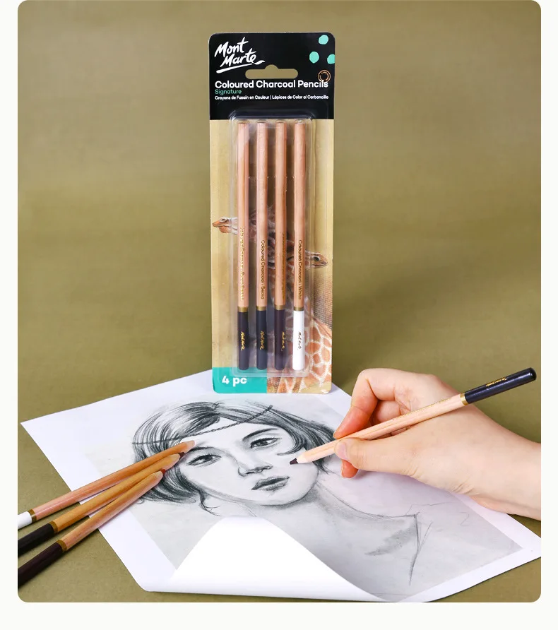 Kit de dessin,Ensemble de crayons à dessin en carbone blanc pour ...