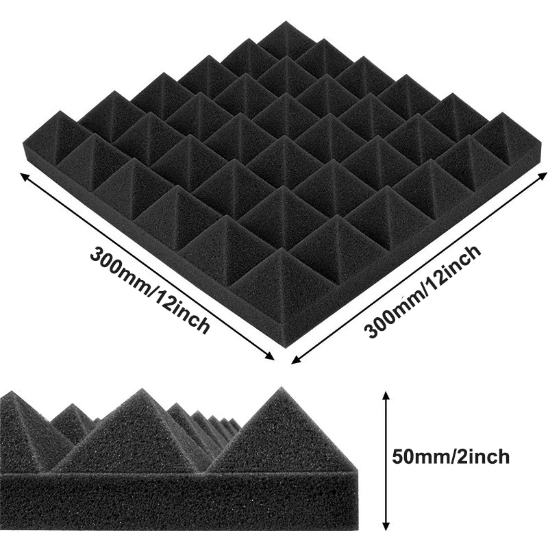 6Db 300X300X50 Mm Hangszigetelő Panel Stúdió Akusztikus Hab Hangkezelés ...