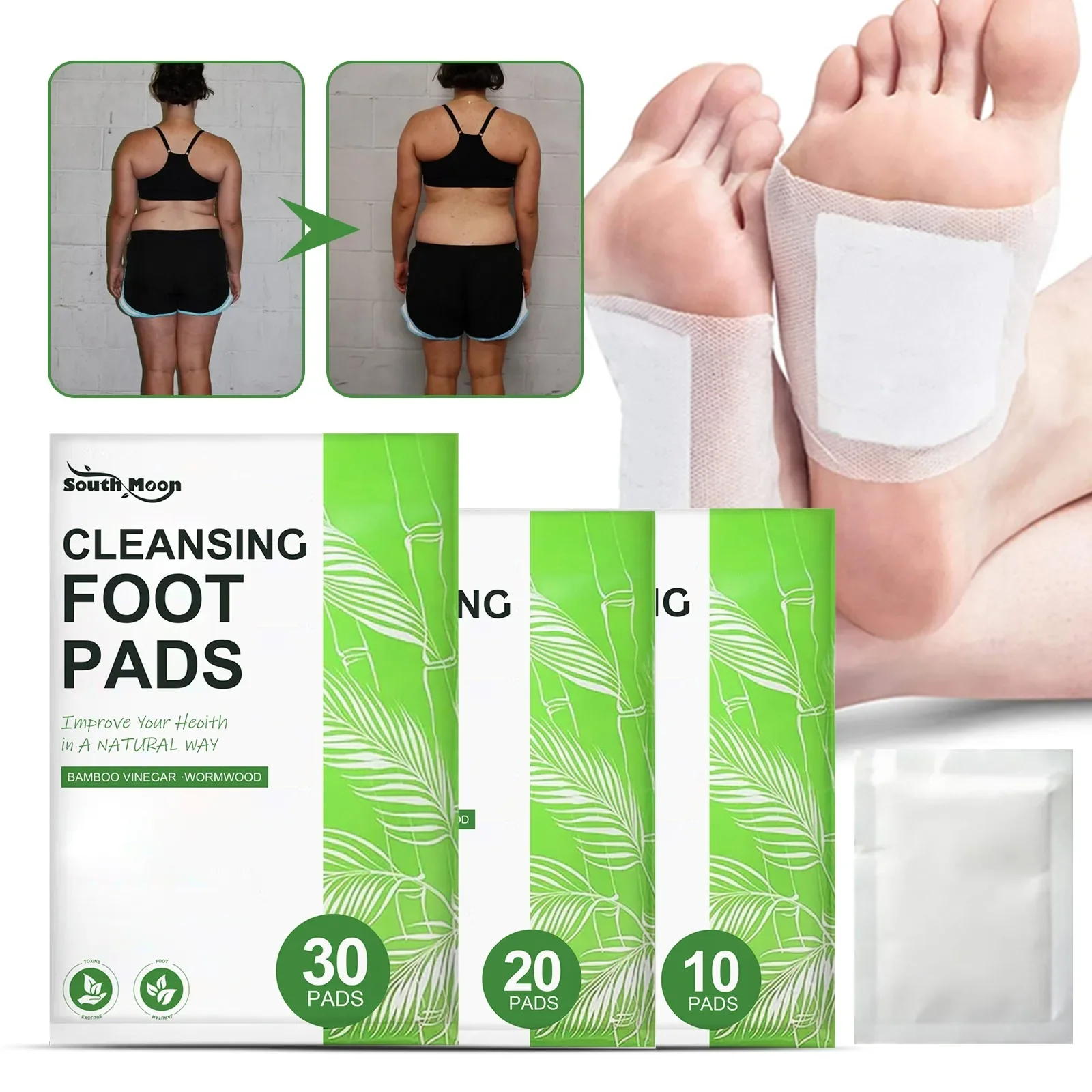 10-30PCS-Foot-Paste-Natural-Foot-Detox-Paste-Ginger-Bamboo-Feet-Paste ...