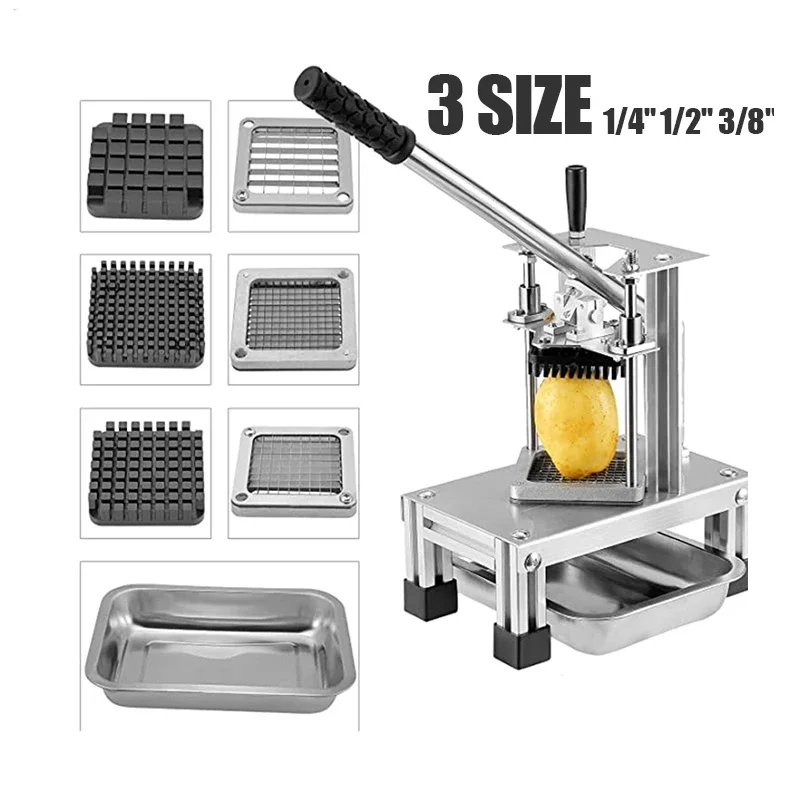 Commercial-Potato-Chipper-3-Stainless-Steel-Blades-1-4-1-2-3-8-French ...