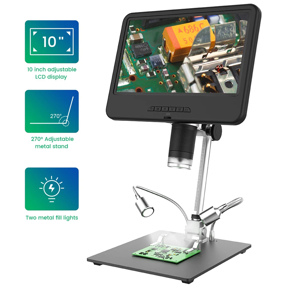 10 Inch High-definition Screen Digital Electron Microscope Clock ...
