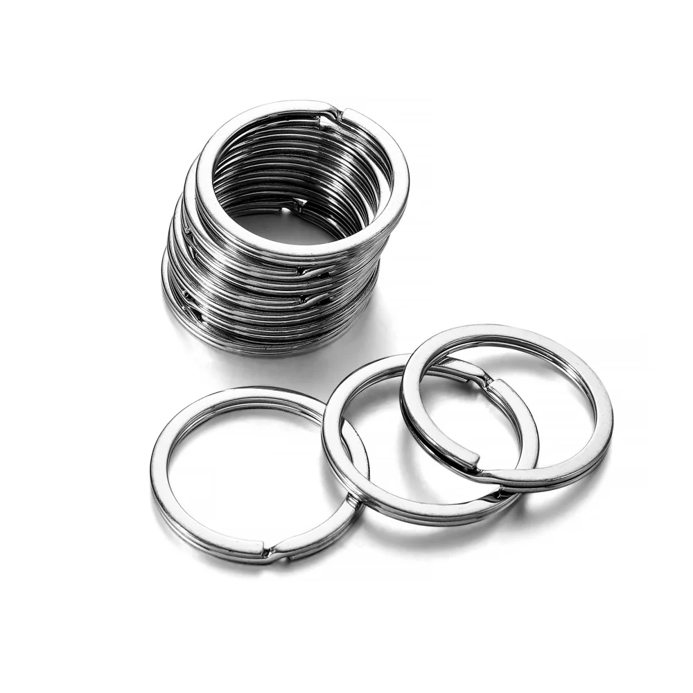 10/20Pcs 15-35mm Stainless Steel Keychain Ring Split Ring Keyfob Key ...