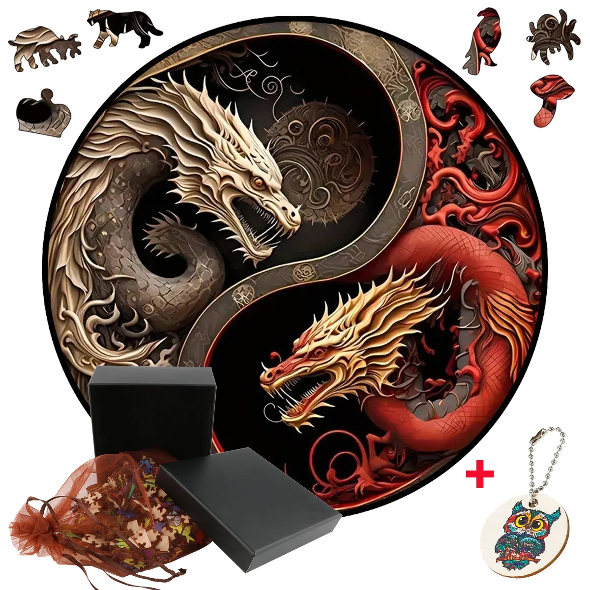Puzzle-de-dragon-animal-color-unique-pour-adultes-bricolage-en-bois ...