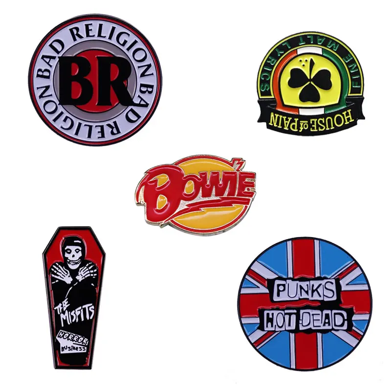 Fashion Music Punk Elements Badge Classic Rock Band Sign Brooch Denim ...