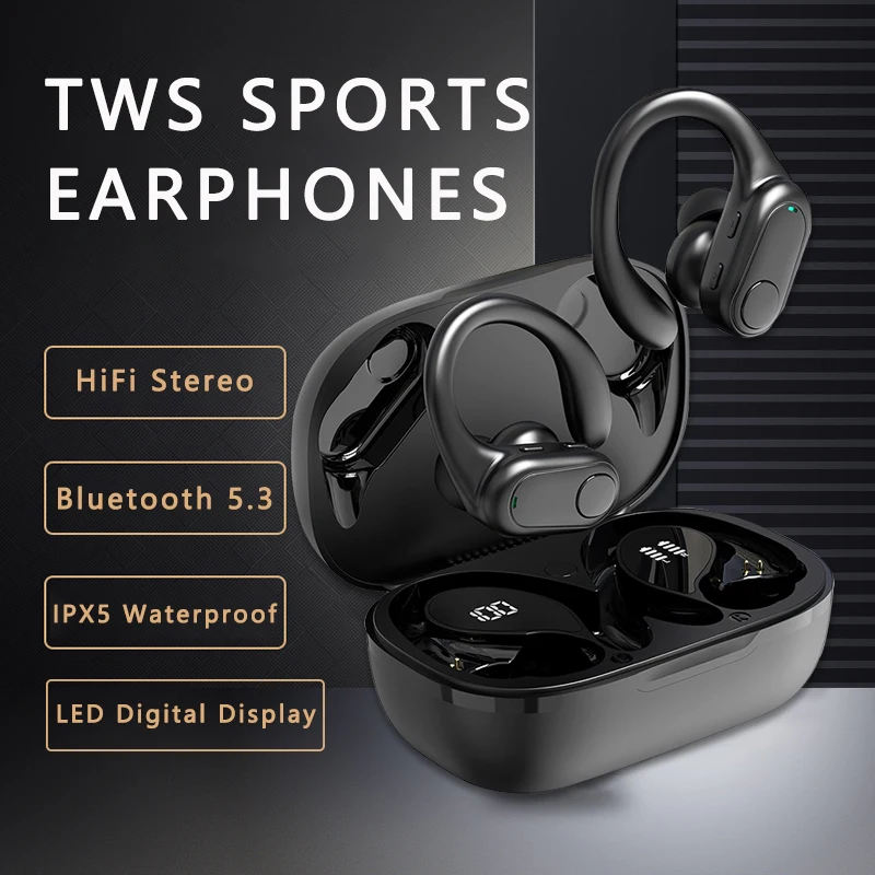 TWS-Wireless-Bluetooth-Earphones-Ear-Hook-Earbuds-HiFi-Stereo-Earphone ...