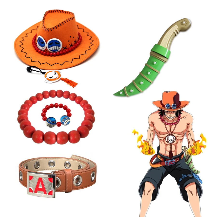 Portgas-D-Ace-Sombrero-de-Dagger-collar-y-pulsera-accesorios-de-Cosplay ...