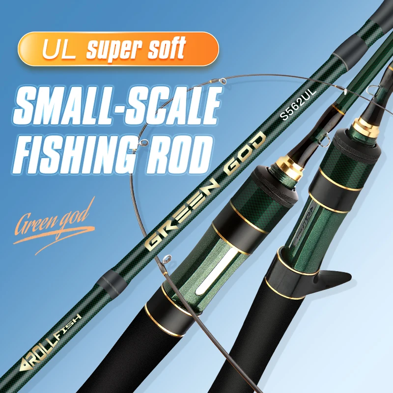 ROLLFISH UL Power Trout Fishing Rod Carbon Fiber Spinning Casting Super ...